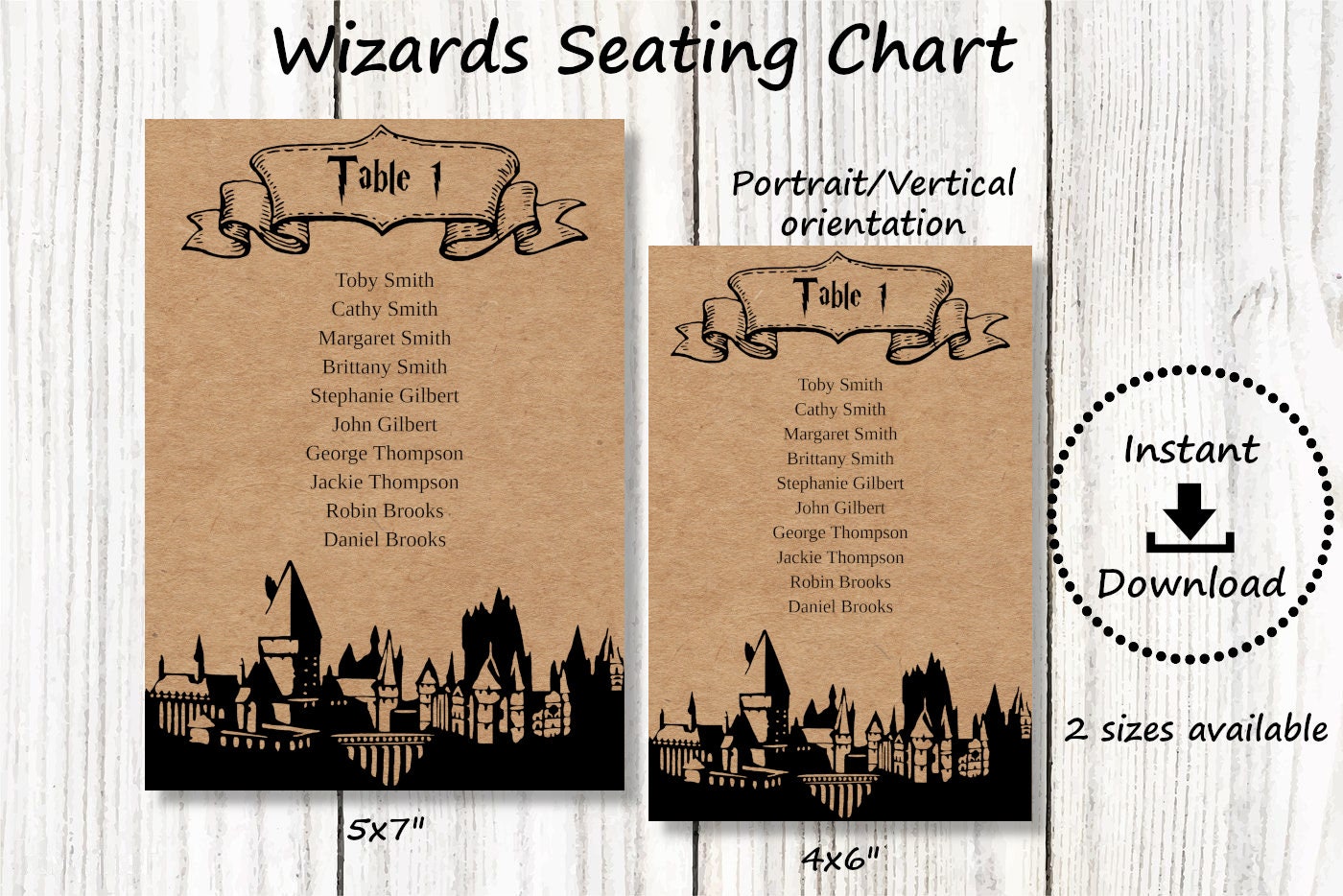 Editable Wizards Seating Chart Template Magical Wedding - Etsy