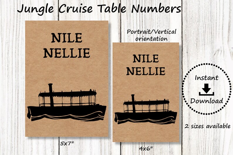 Editable Jungle Cruise Table Numbers Template 4x6 & 5x7 | Etsy