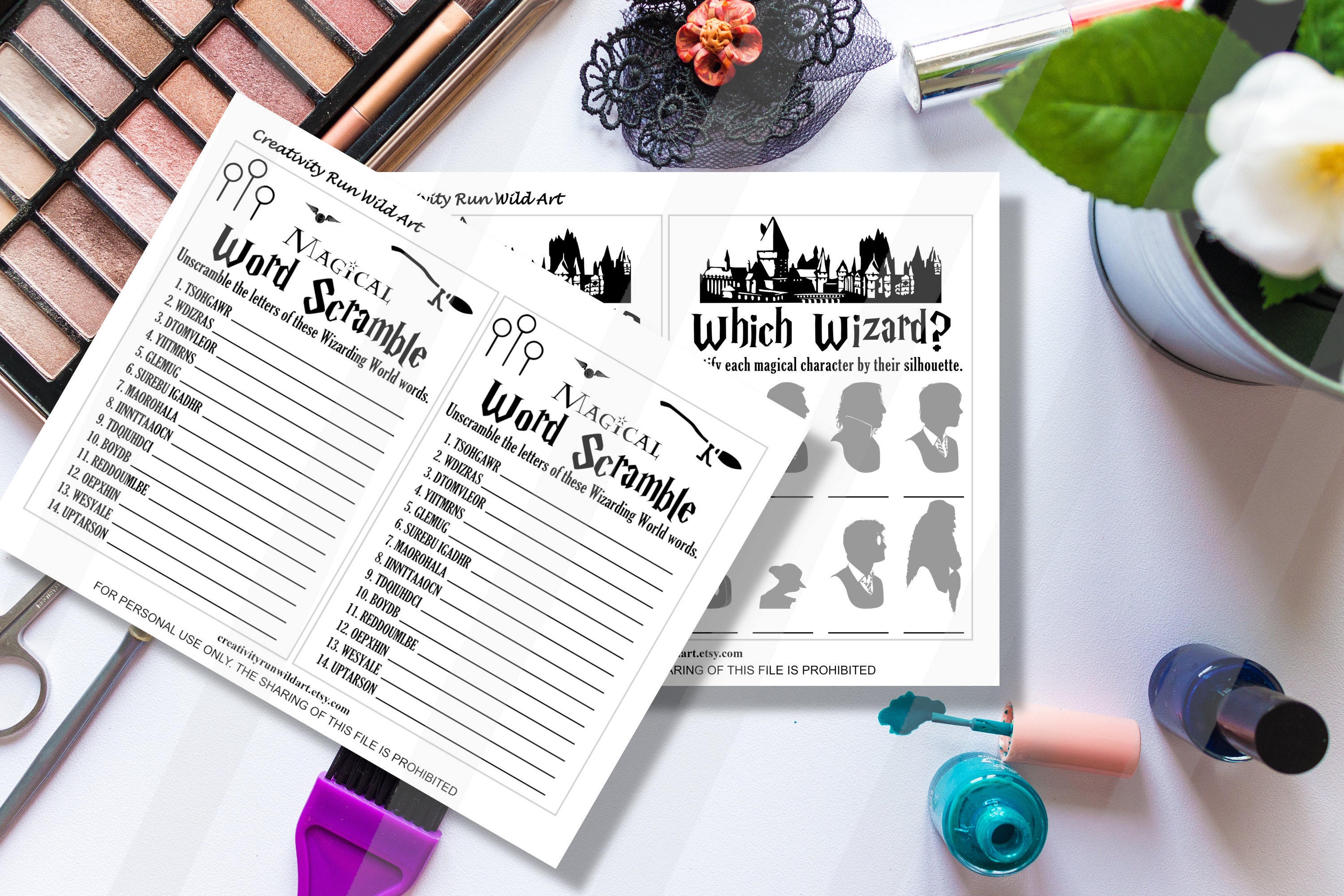 Printable Wizards Party Games Bundle Kids Activities Instant - Etsy