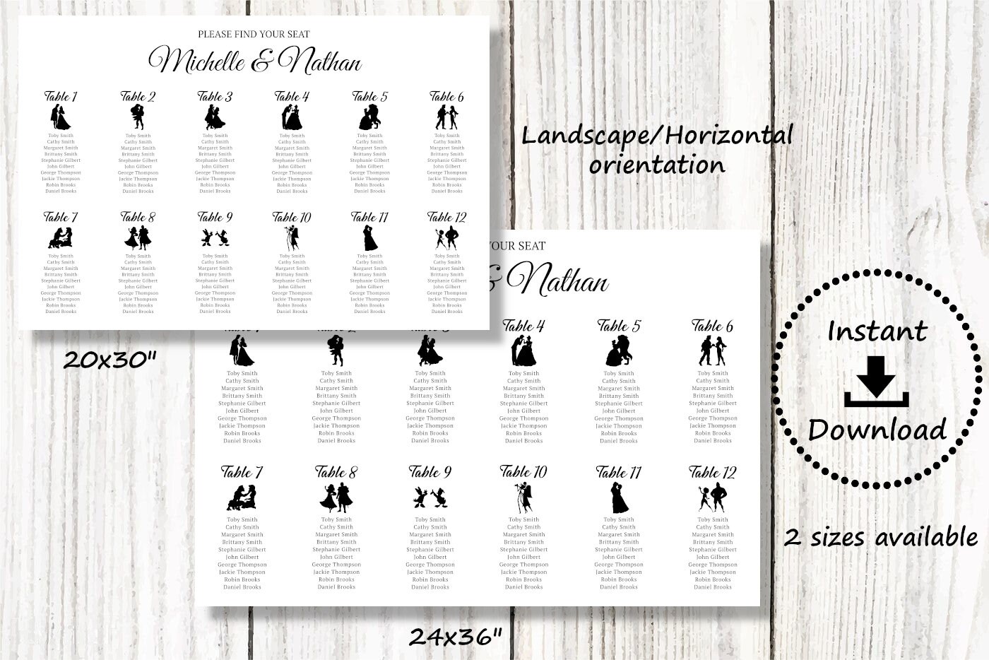 Editable Movie Couples Seating Chart Poster Template Magical | Etsy