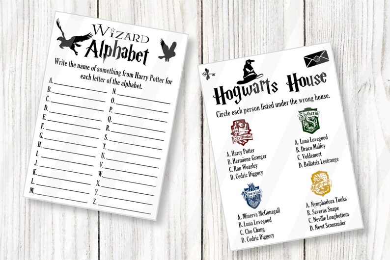 Printable Wizards Party Games Bundle Kids Activities Instant - Etsy