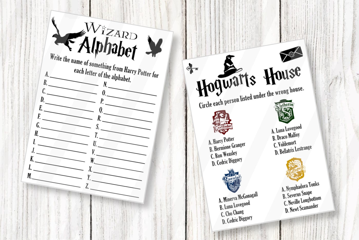 Printable Wizards Party Games Bundle Kids Activities Instant - Etsy