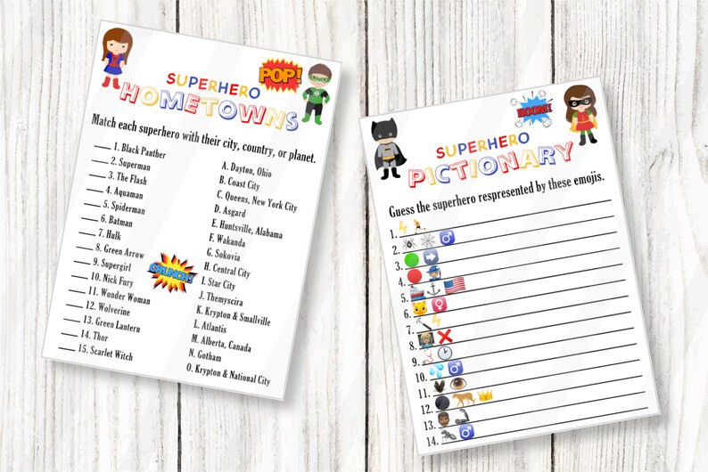 Printable Superhero Party Games Bundle, Kids Activities, Instant ...