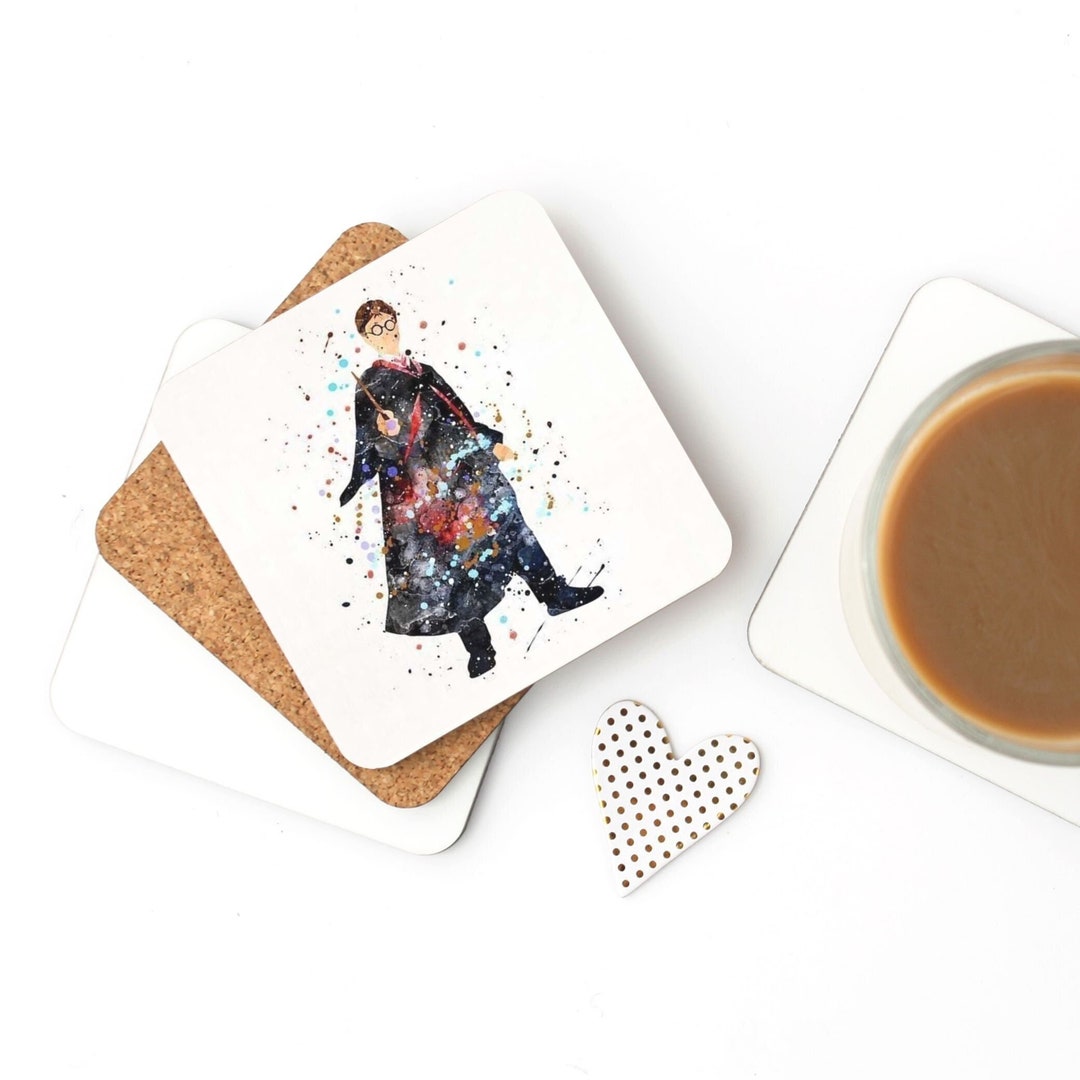 Wizards Watercolor Coasters Set - 4 Pack of Drink Coasters - Etsy