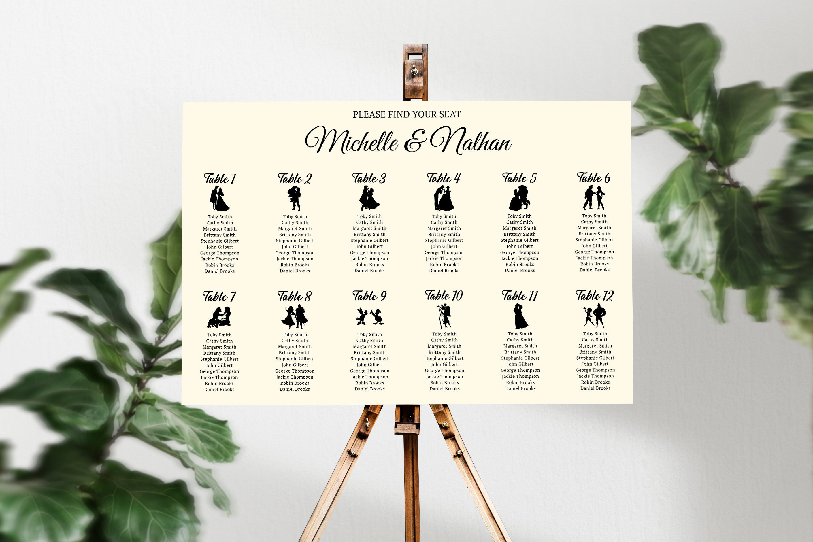 Editable Movie Couples Seating Chart Poster Template Magical | Etsy