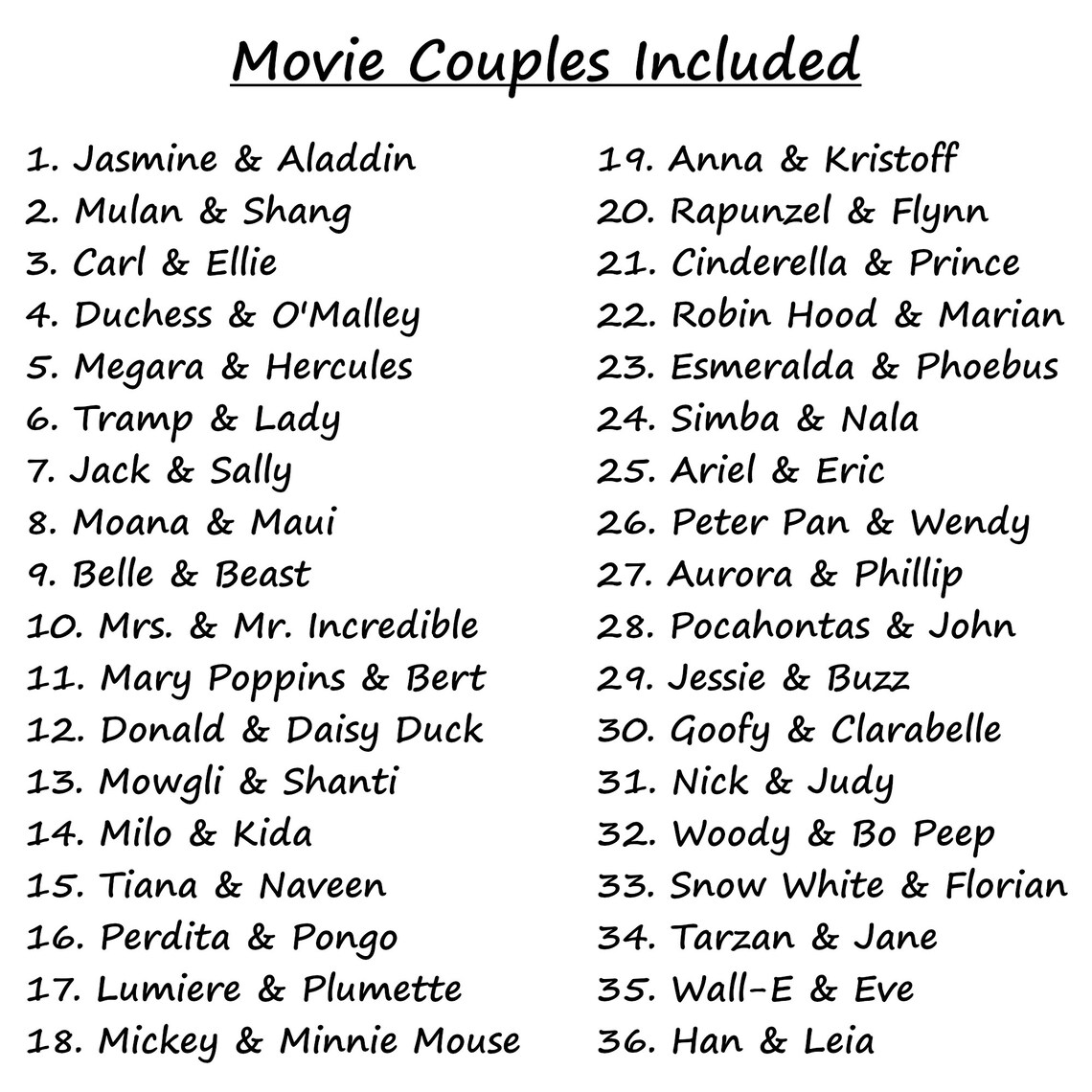 Editable Movie Couples Seating Chart Poster Template Magical | Etsy