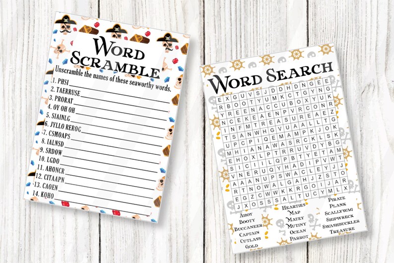 Printable Pirate Party Games Bundle, Kids Activities, Instant Download ...