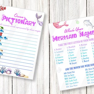 Printable Mermaid Party Games Bundle, Kids Activities, Instant Download ...