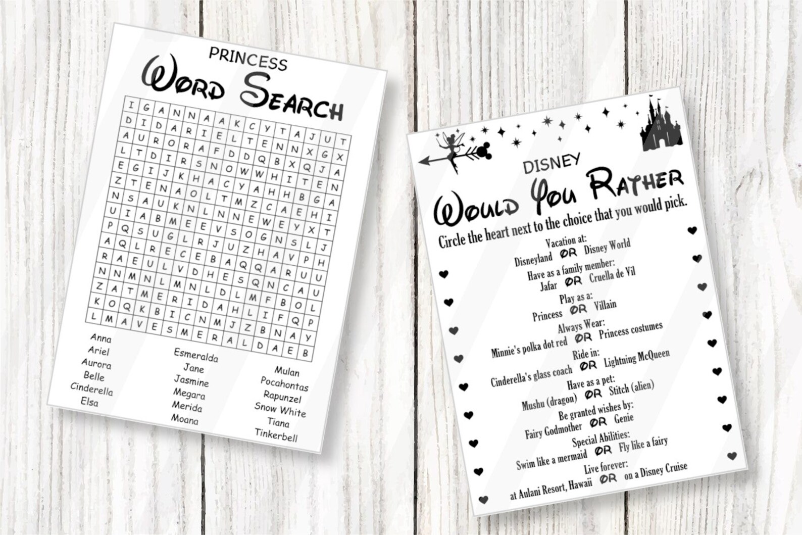 Printable Princesses Party Games Bundle Kids Activities - Etsy