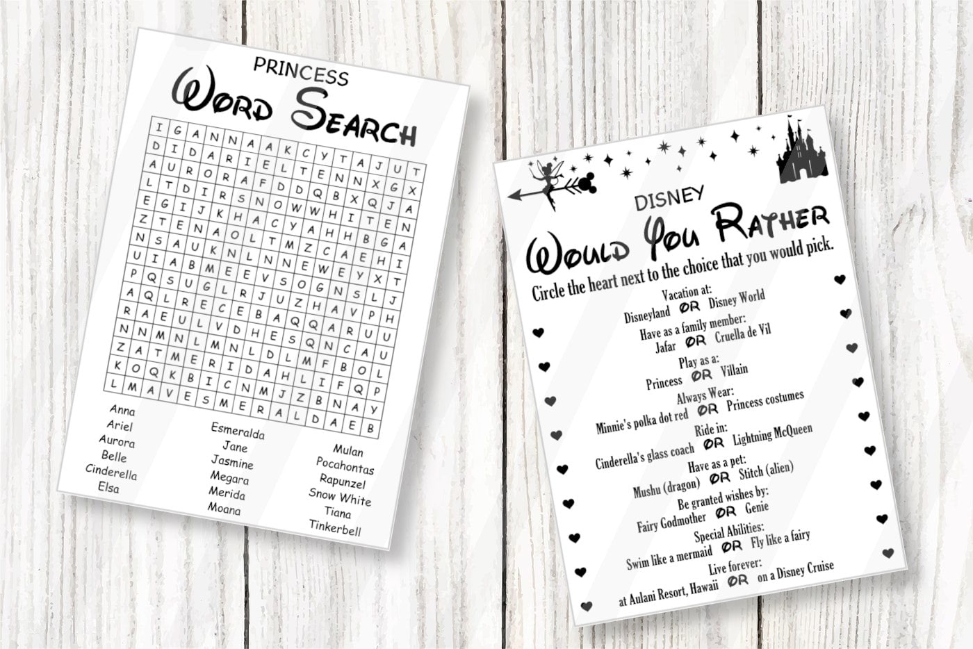 Printable Princesses Party Games Bundle, Kids Activities, Instant ...