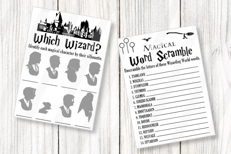 Printable Wizards Party Games Bundle Kids Activities Instant - Etsy