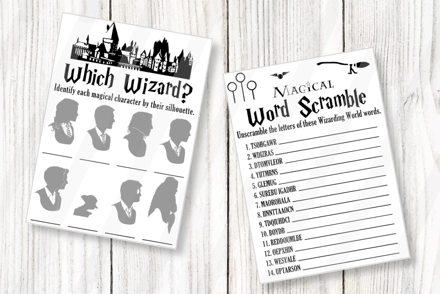Printable Wizards Party Games Bundle Kids Activities Instant - Etsy