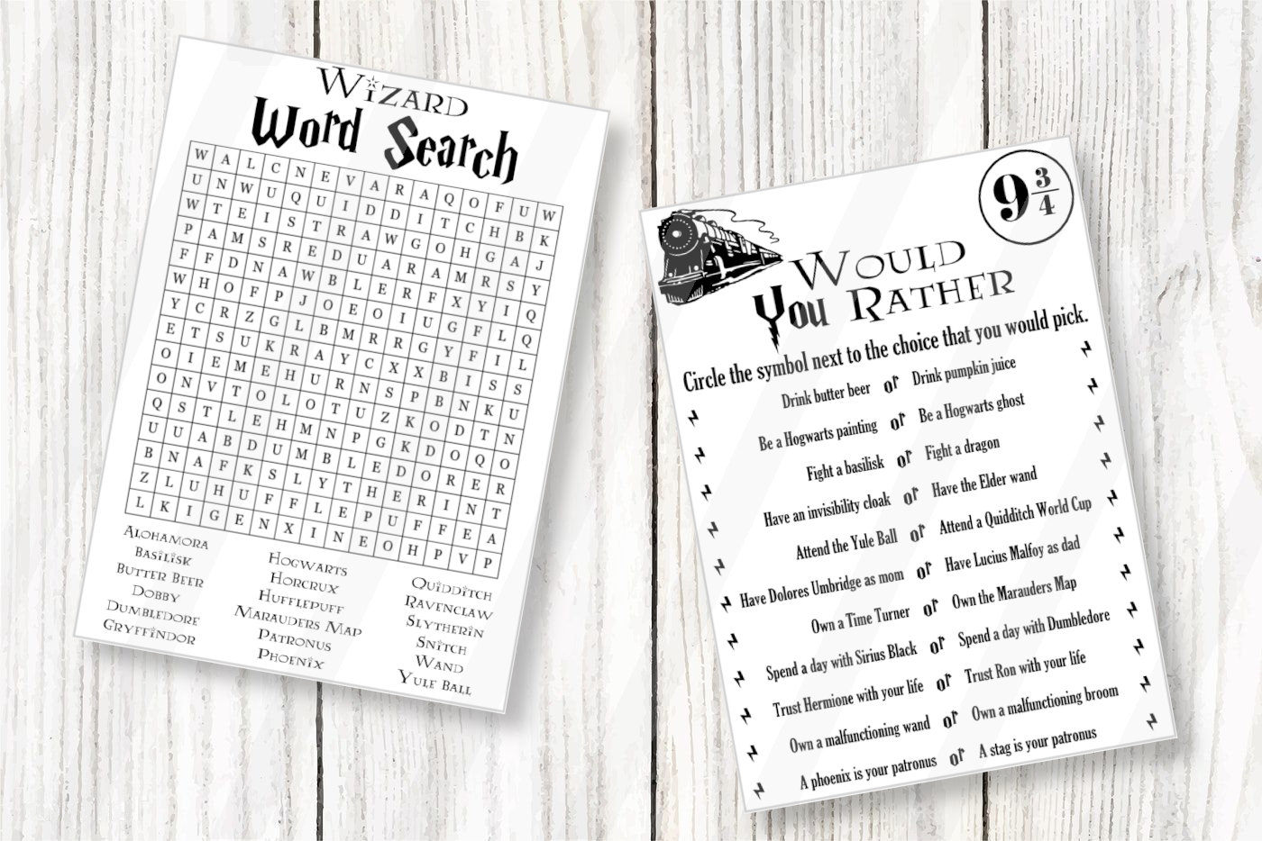 Printable Wizards Party Games Bundle Kids Activities Instant - Etsy