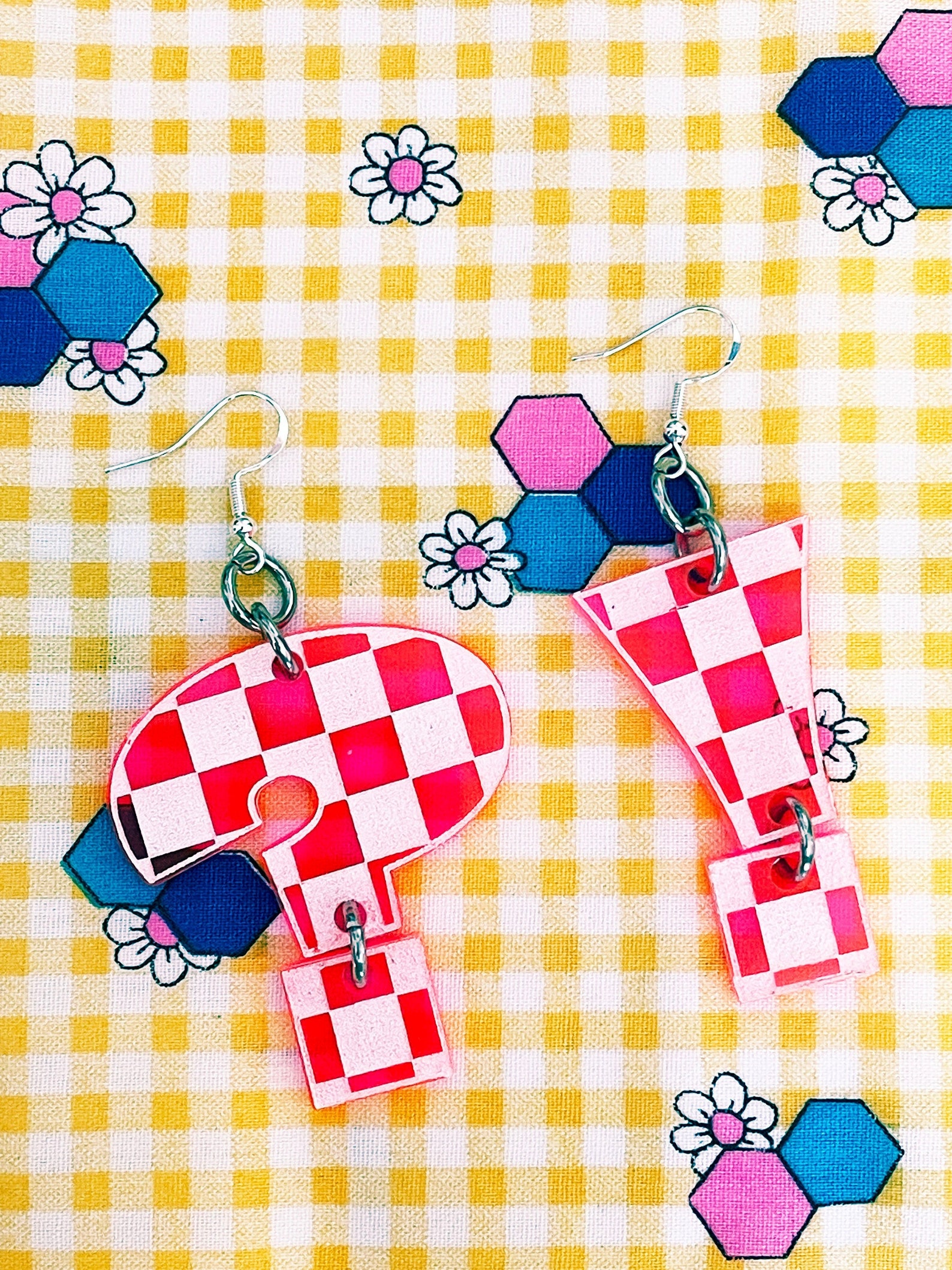 Question Mark Exclamation Point Hot Pink or Dark Translucent Red ...