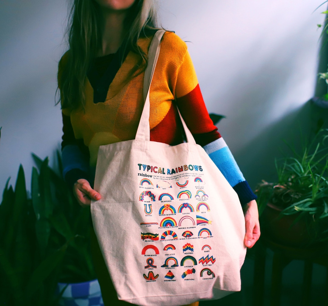 Typical Rainbows Vintage Inspired Canvas Tote Bag - Etsy