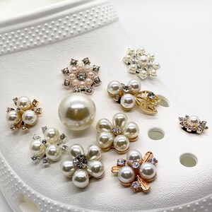 Pearl and Crystal Clog Charms Shoe Bling Charms - Etsy