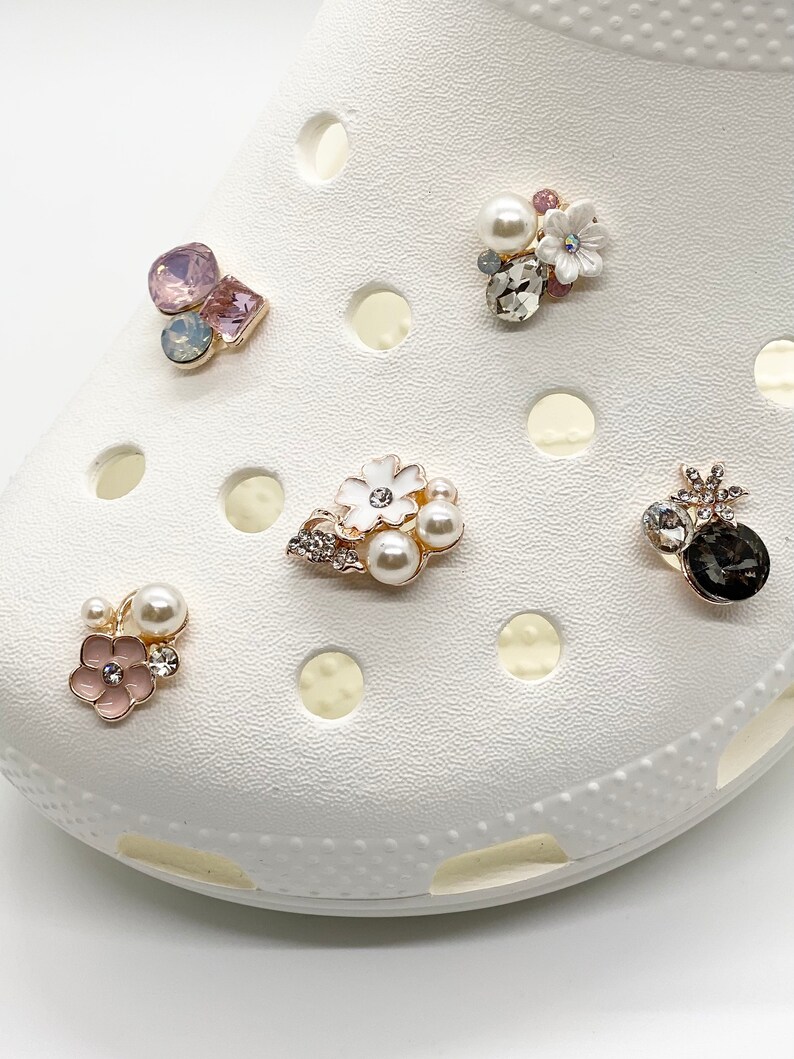 Pearl and Crystal Clog Charms Shoe Bling Charms - Etsy