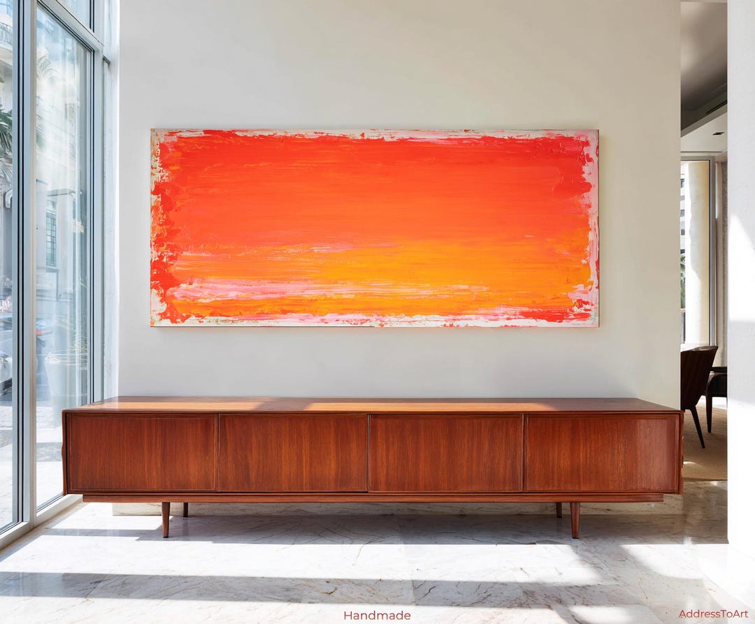 Red Abstract Painting, Large Wall Art, Abstract Expressionism Vibrant ...