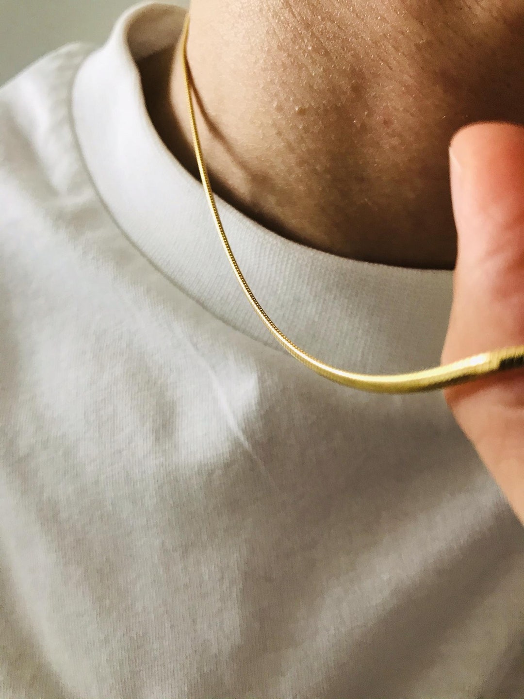 Gold Plated Sterling Silver Snake Cable Link Chain for Men - Etsy