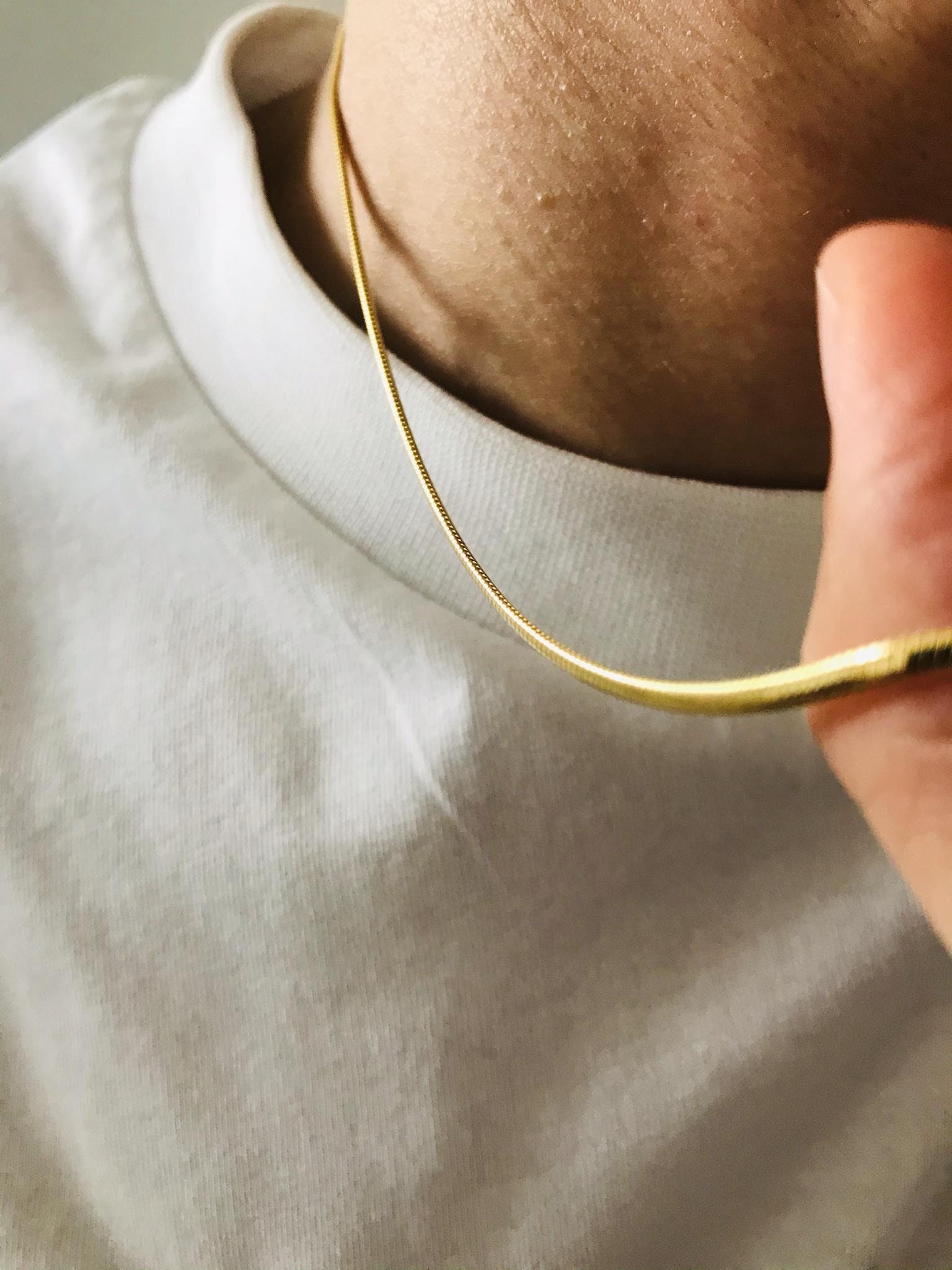 Gold Plated Sterling Silver Snake Cable Link Chain for Men - Etsy