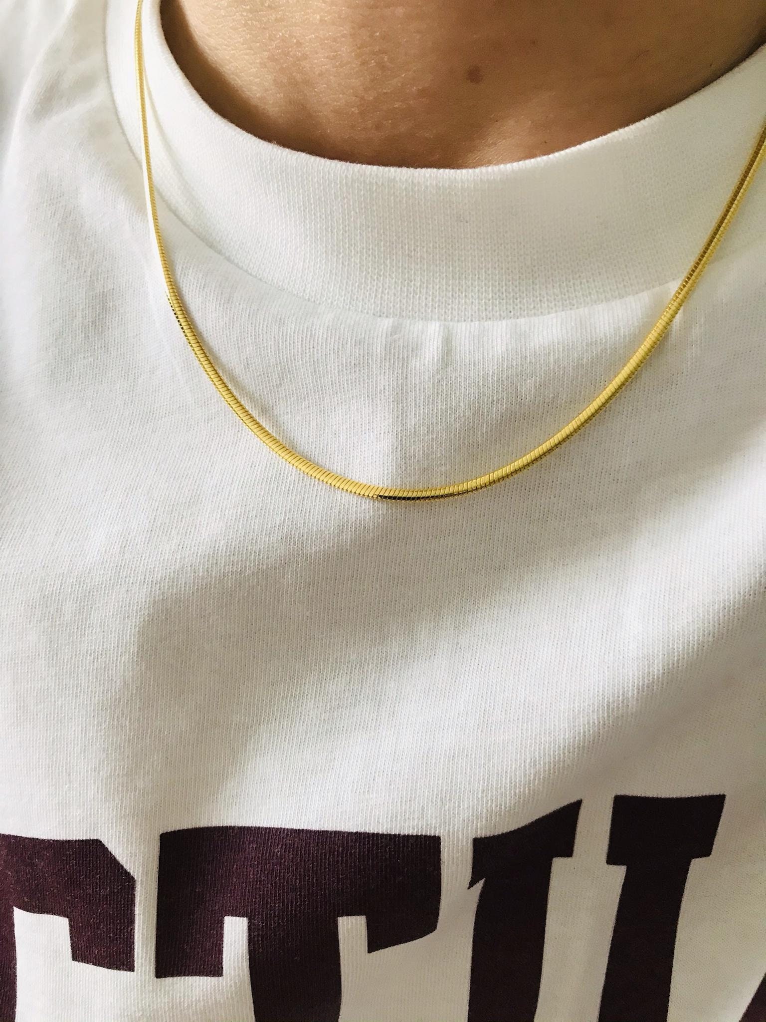 Gold Plated Sterling Silver Snake Cable Link Chain for Men - Etsy