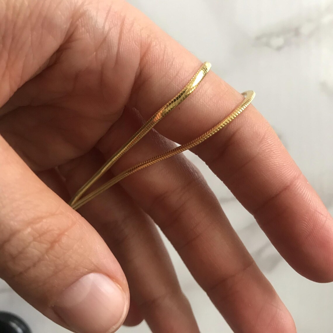 Gold Plated Sterling Silver Snake Cable Link Chain for Men - Etsy