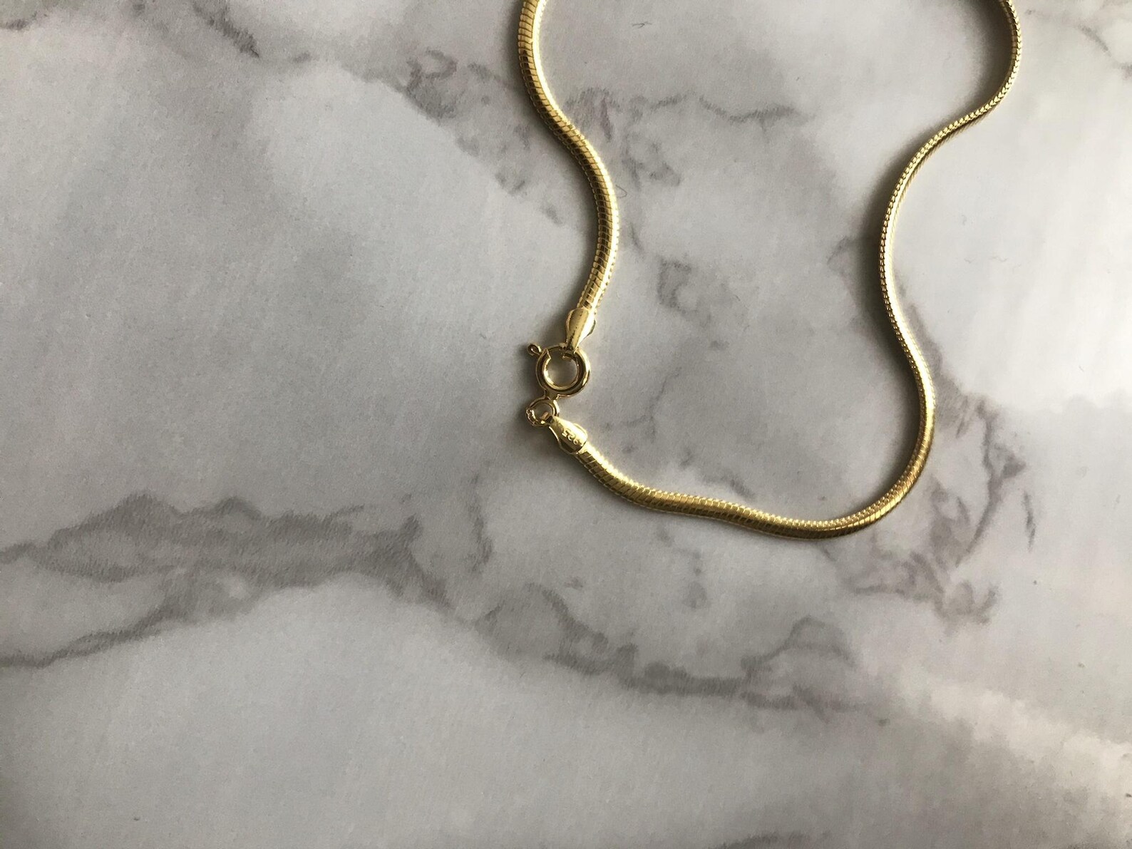 Gold Plated Sterling Silver Snake Cable Link Chain for Men - Etsy