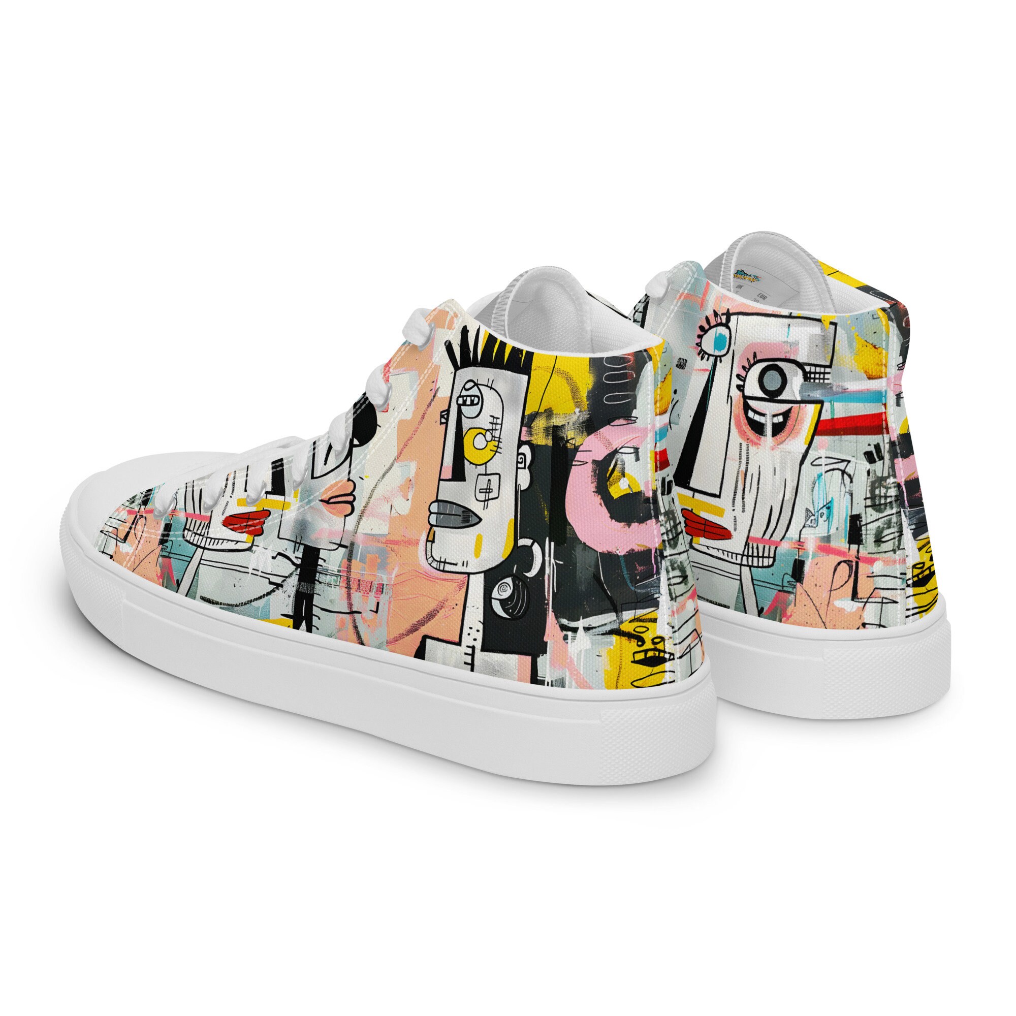Artistic Custom Shoes Men's High-top Art Sneakers, Canvas Shoes ...