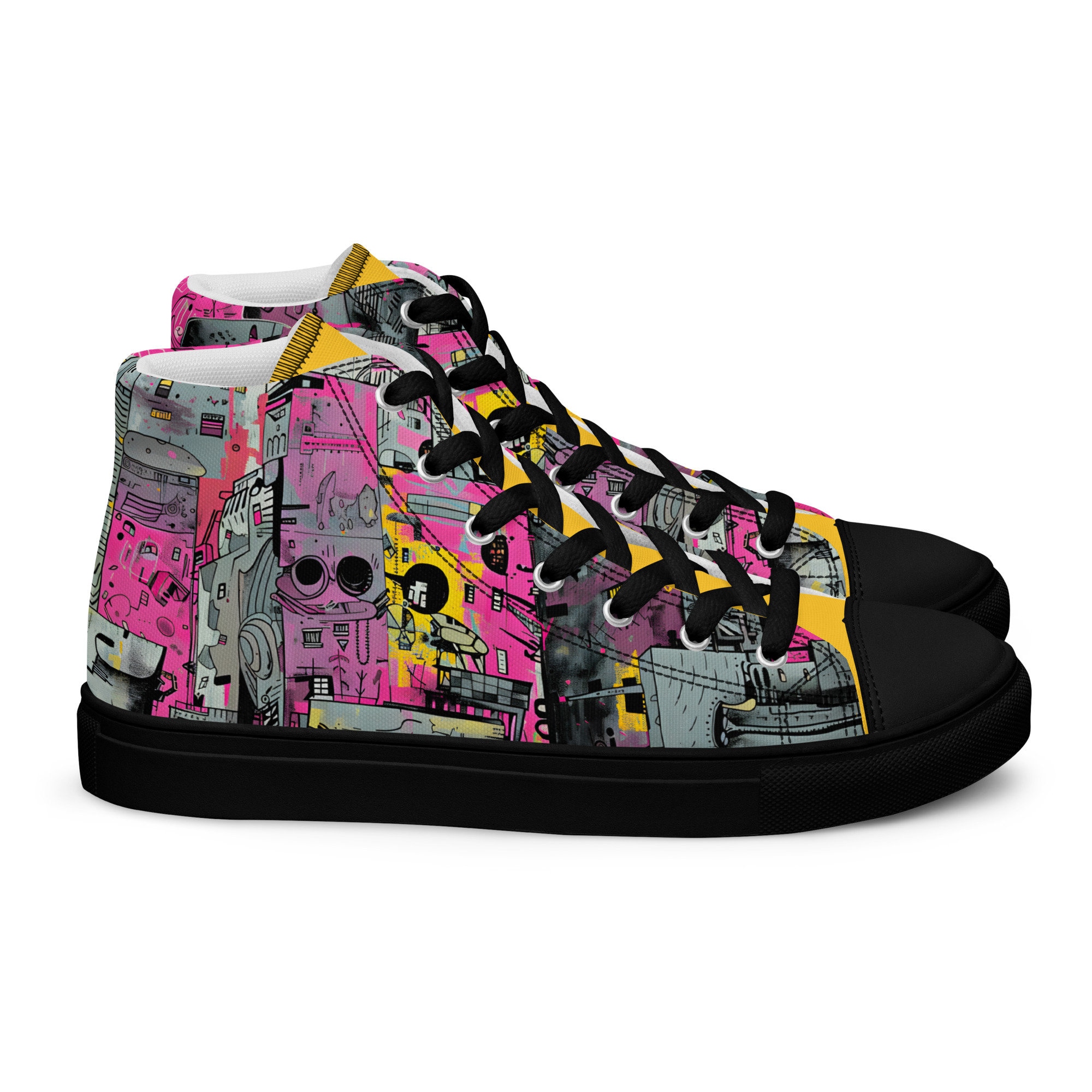 Graffiti Art Custom Sneakers, Men's High-top Sneakers, Urban Sneaker ...