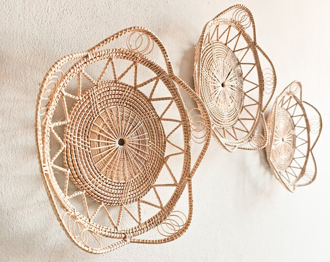 3 Sun Rays Set-shaped Wall Hanging Boho Wall Hangings, Wall Baskets ...