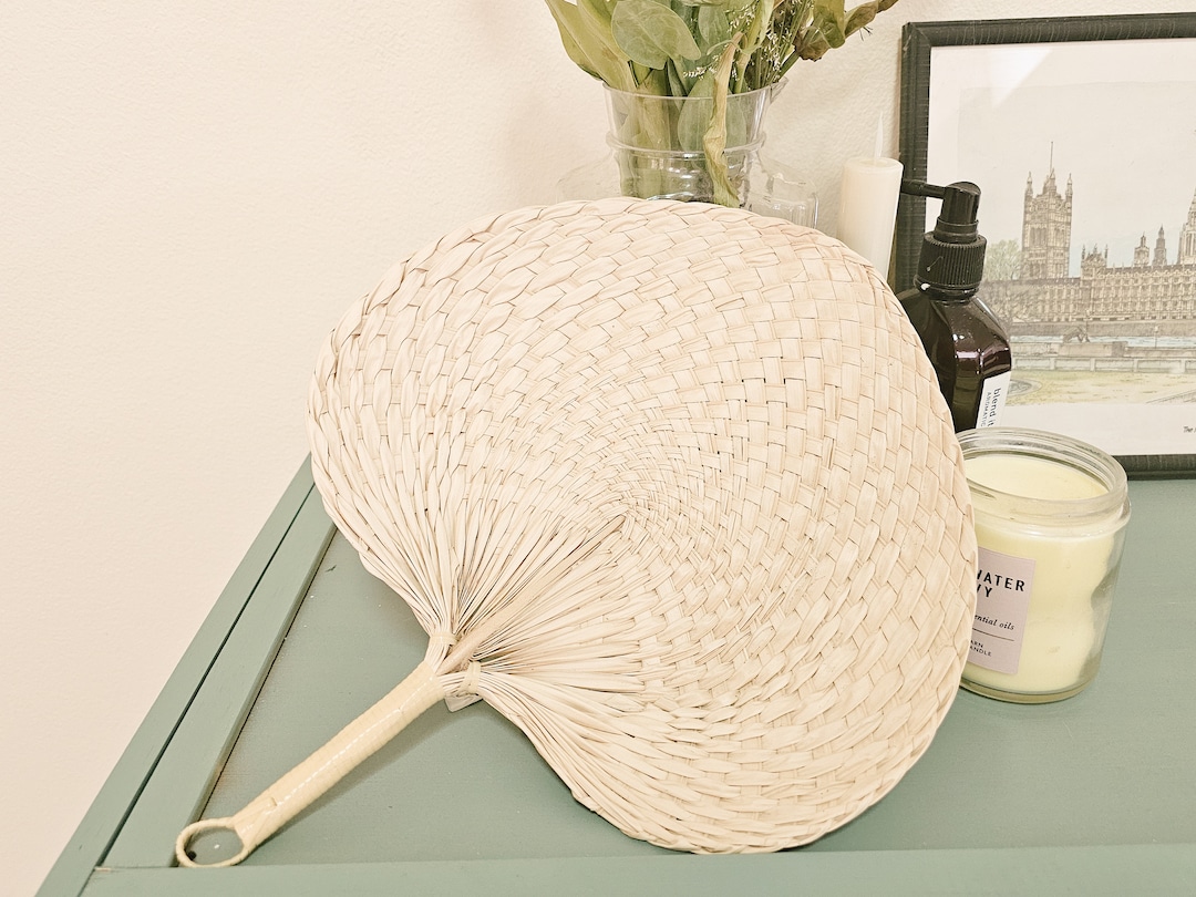 Palm Leaf Hand Fan 10", Wedding Fan, Event Hand Fan, Palm Fan, Straw ...