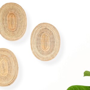 Wall Hanging for Modern Home Oval Rattan Wall Decor Wall - Etsy