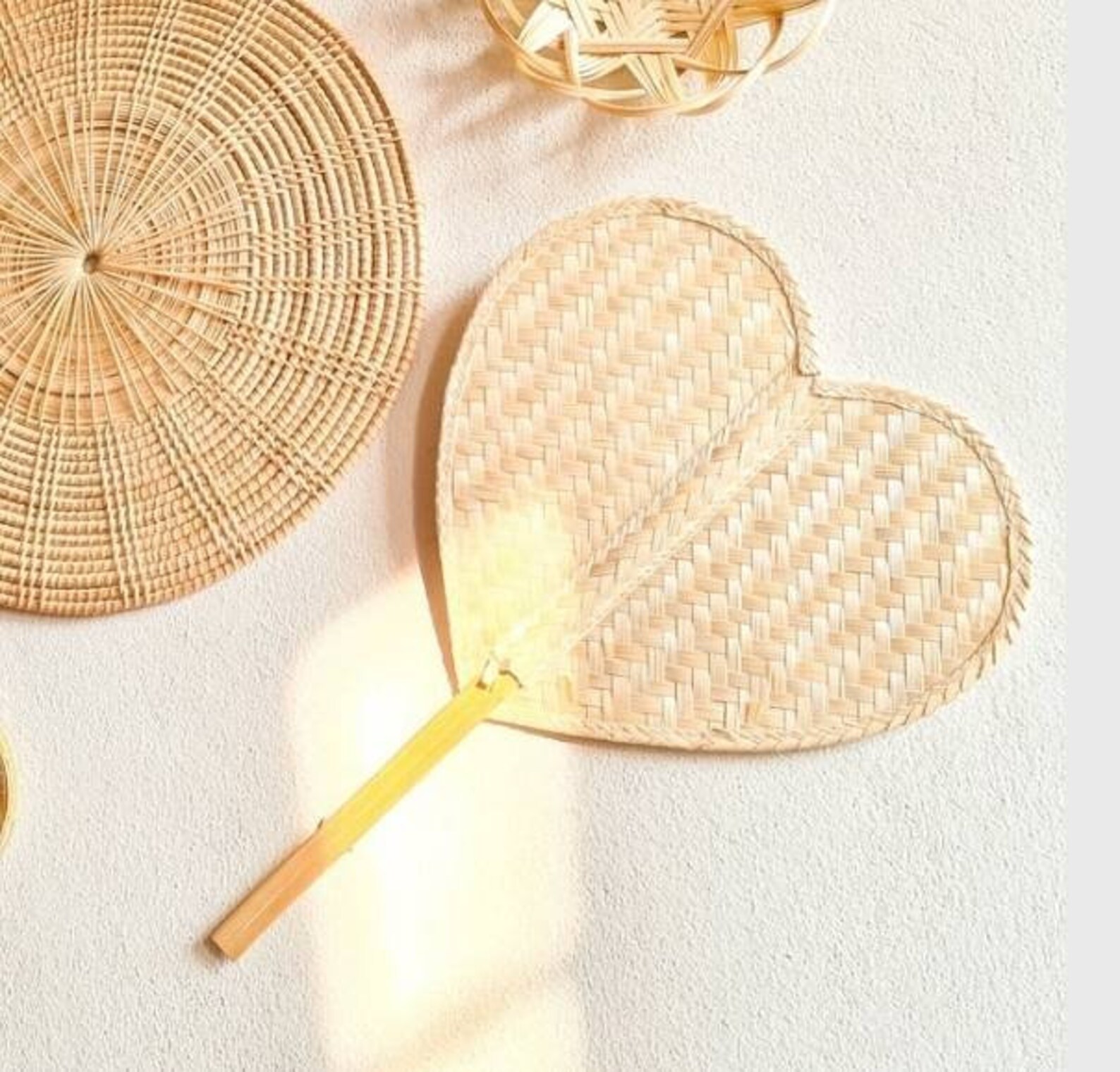 Bamboo Hand Fan Wedding Fan Event Hand Fan Woven Bamboo Fan Boho Straw ...
