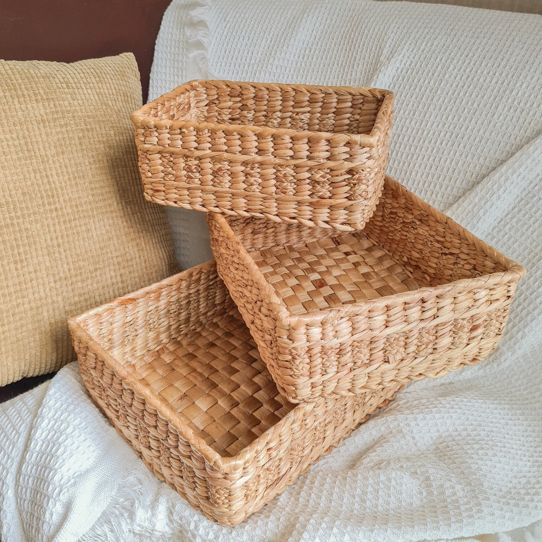 Square Storage Natural Storge Box Seagrass Storage Woven Box Straw ...