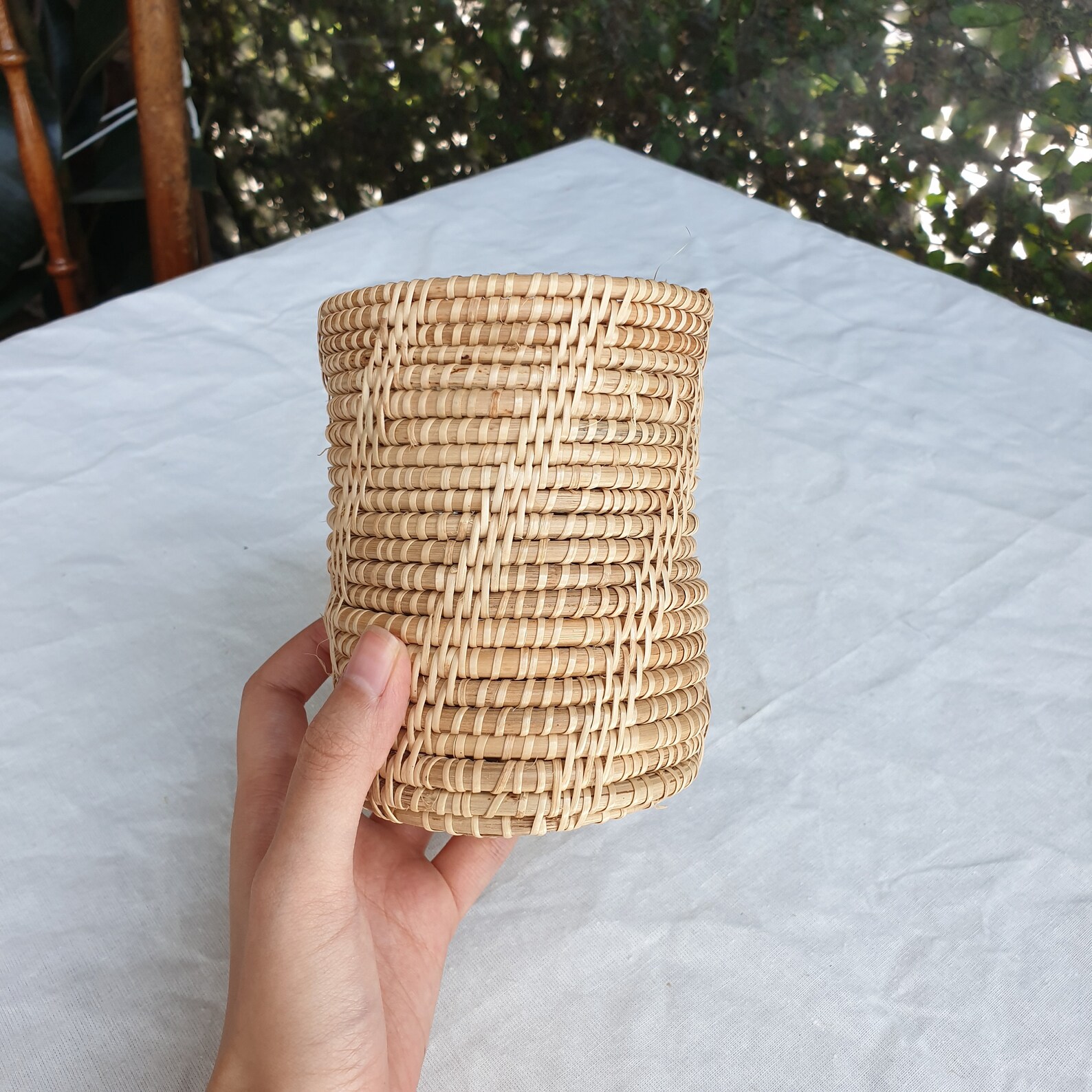 Rattan Glass Holder Rattan Utensil Holder Storage Cup Natural - Etsy