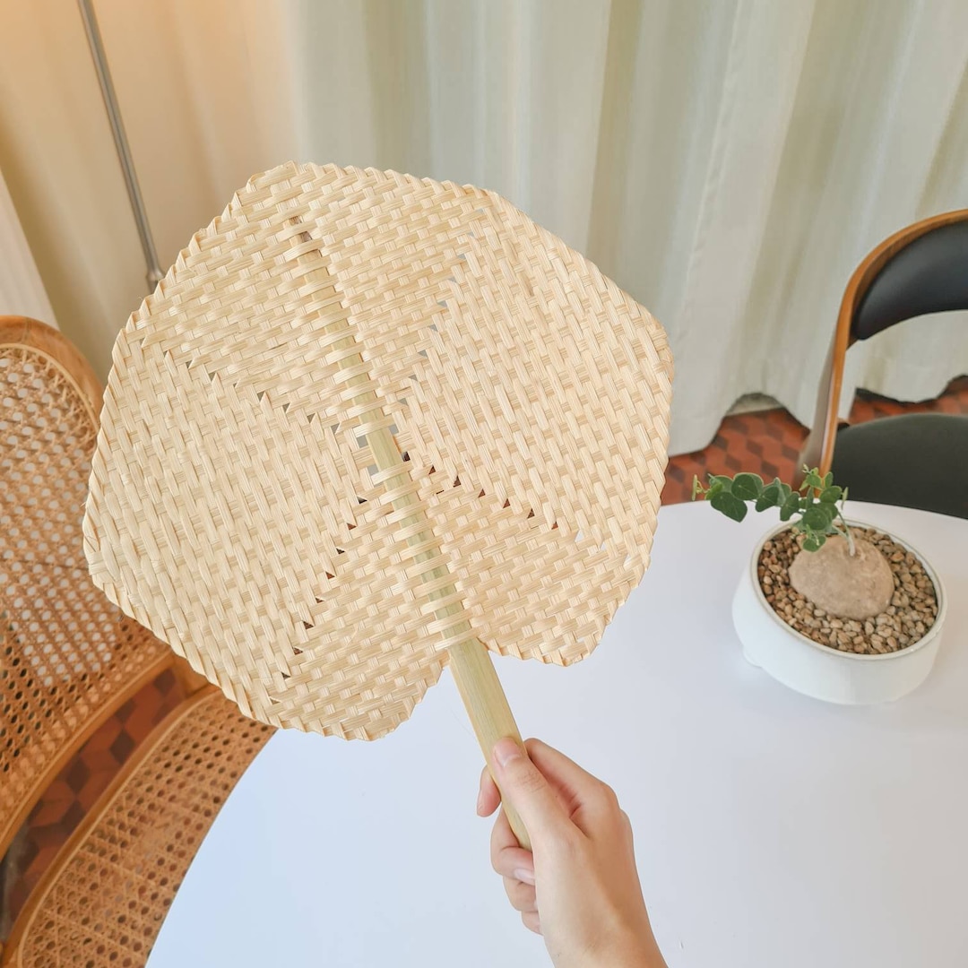 Wedding Program Hand Fan Bamboo Hand Fan Woven Hand Fan Wedding Fan ...