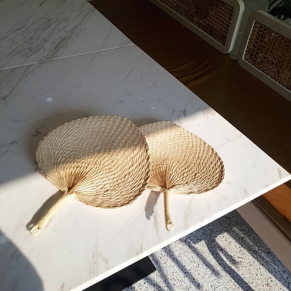 Palm Leaf Hand Fans - Etsy