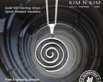 Spiral Engraving Necklace - Etsy