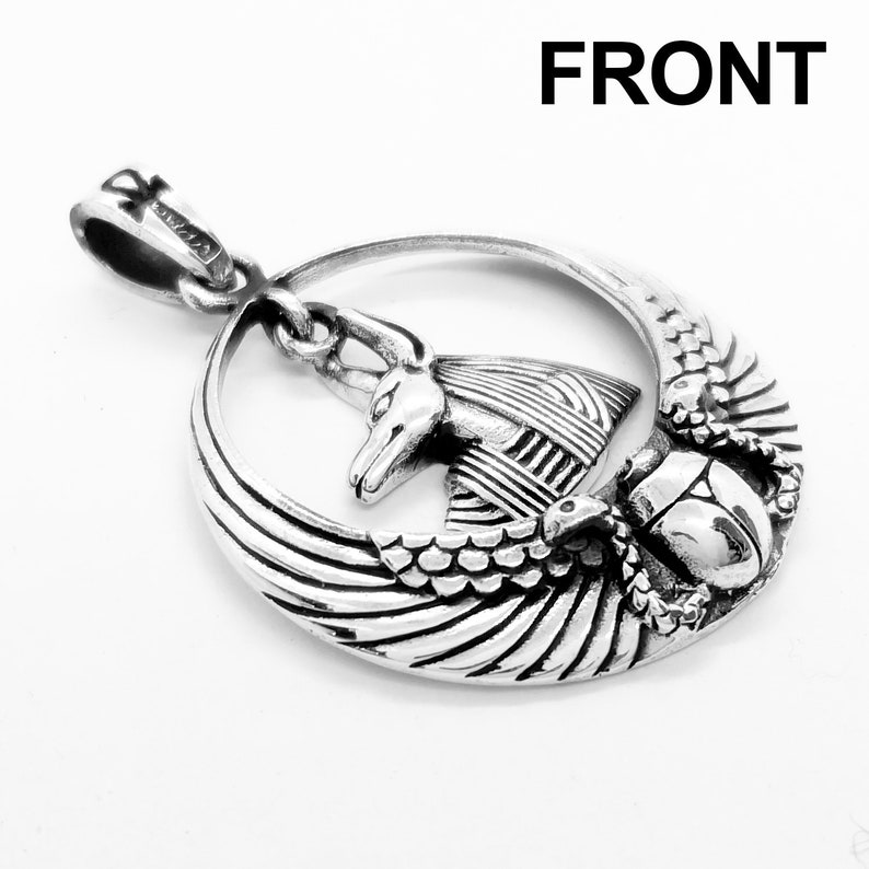 925 Sterling Silver Egyptian Anubis Ankh Cross Scarab Snake | Etsy