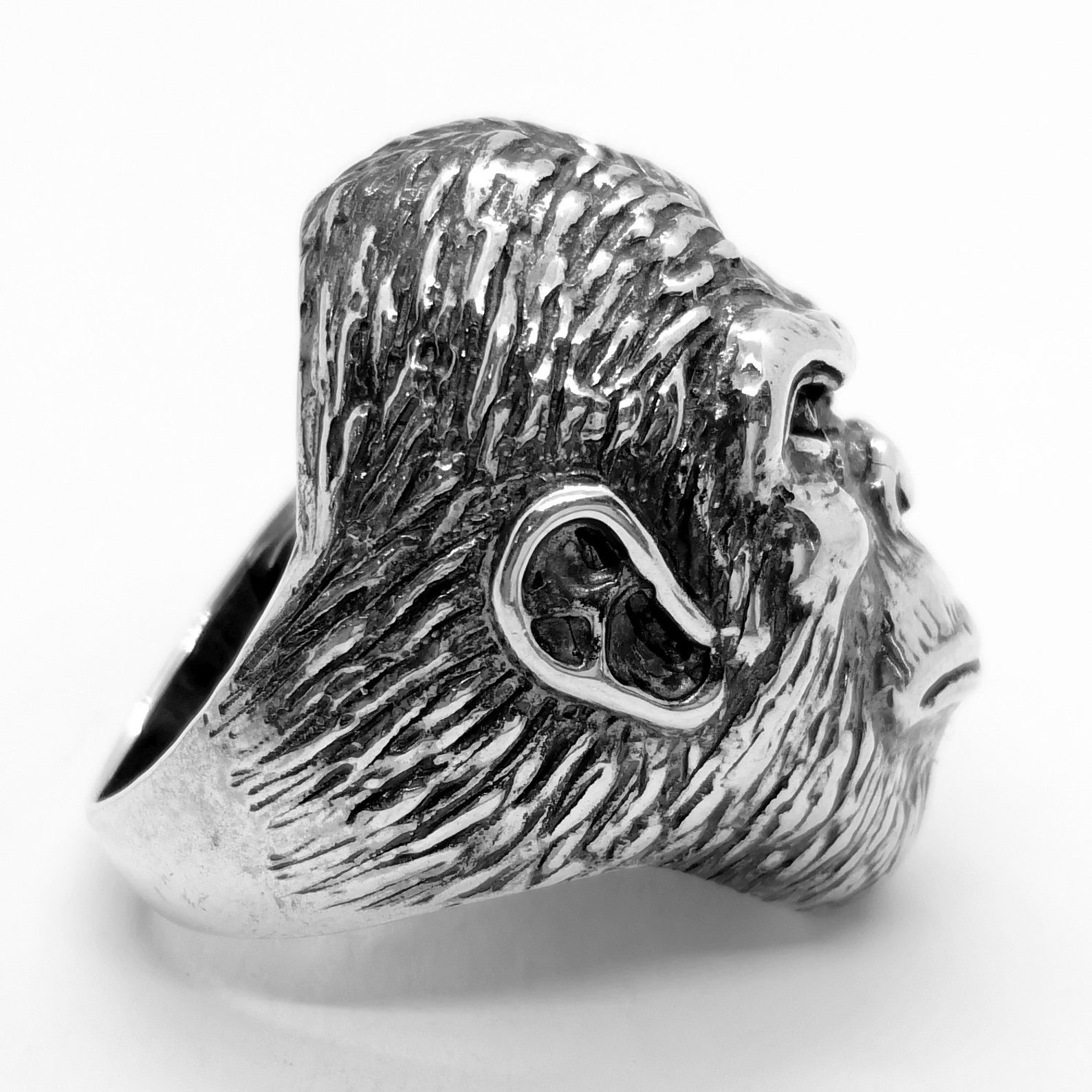 925 Sterling Silver Gorilla Ape Monkey Ring / Gothic Ring / | Etsy
