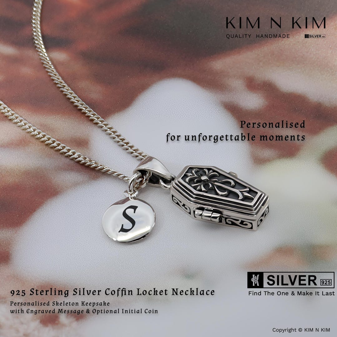 Oxidized Sterling Silver Coffin Locket Necklace: Engraved Keepsake - Etsy