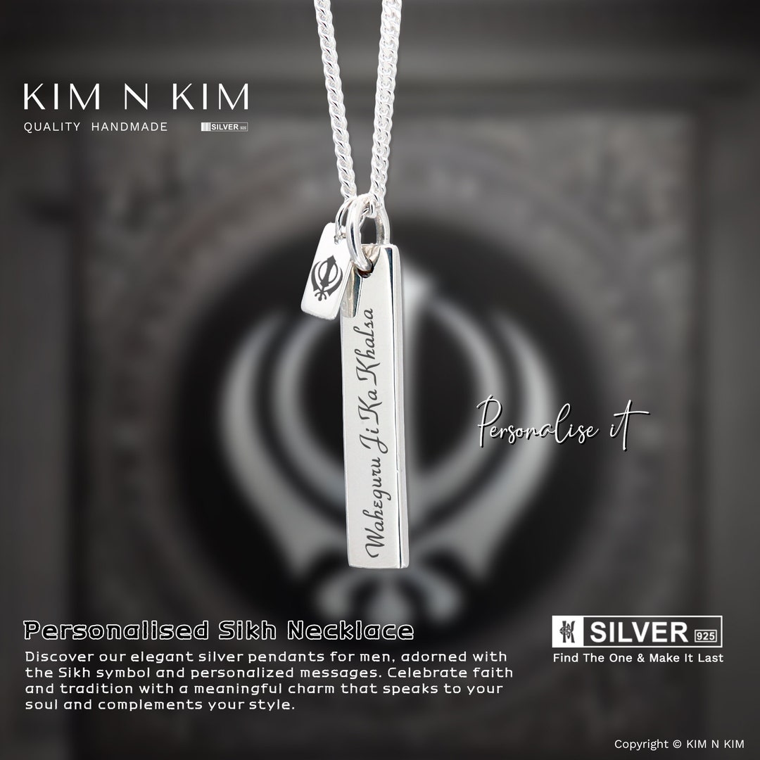 Personalized Sterling Silver Sikh Khanda Necklace: Religious Gift - Etsy