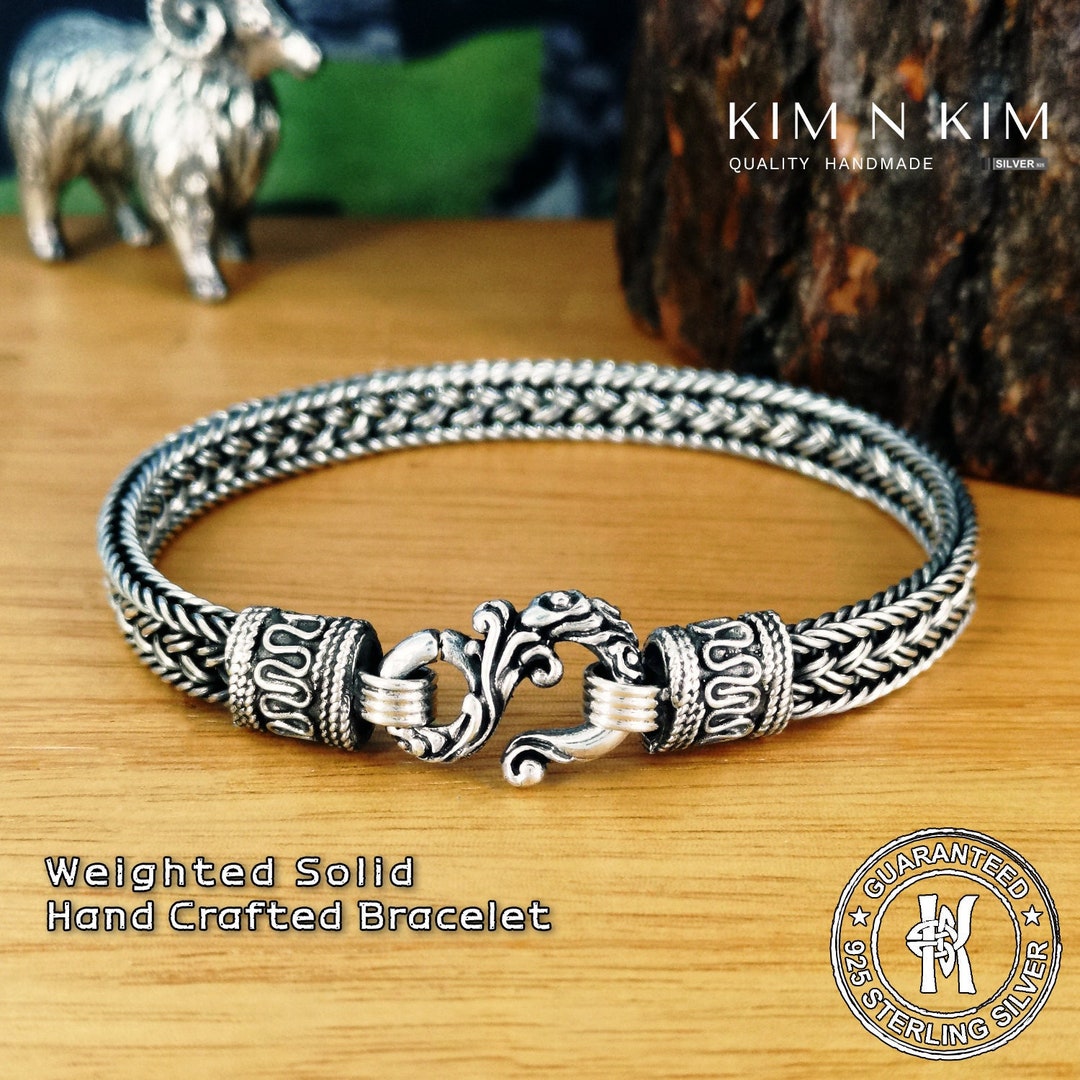 Oxidized Sterling Silver Snake Weave Bracelet - Tulang Naga Style ·T ...
