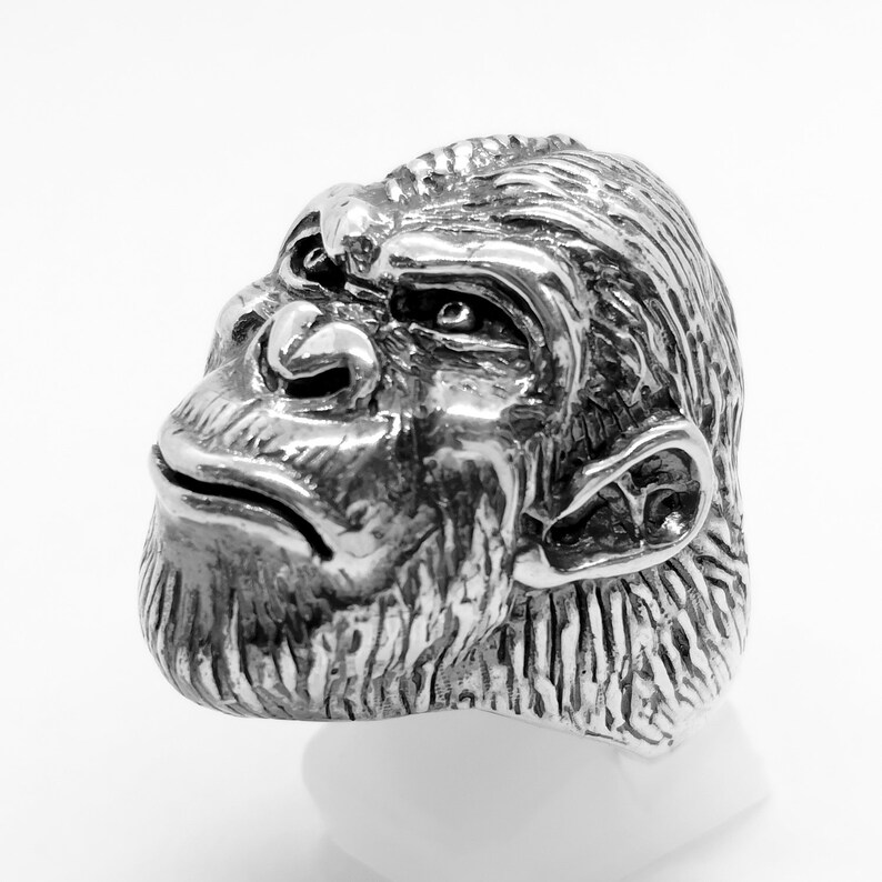925 Sterling Silver Gorilla Ape Monkey Ring / Gothic Ring / - Etsy