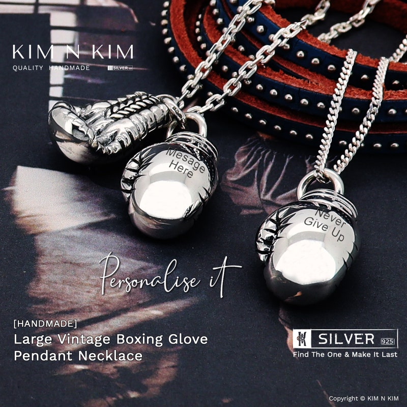 Personalized Boxing Gloves Necklace - Etsy