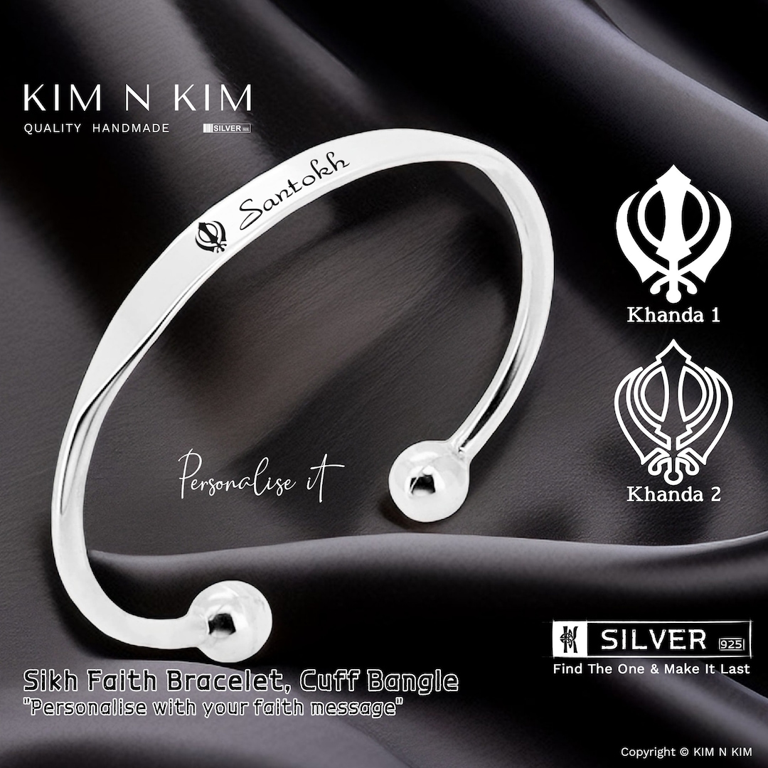 Sikh Bracelet, Sikh Cuff Bangle, Sikhism, Khanda Bracelet, Khanda ...