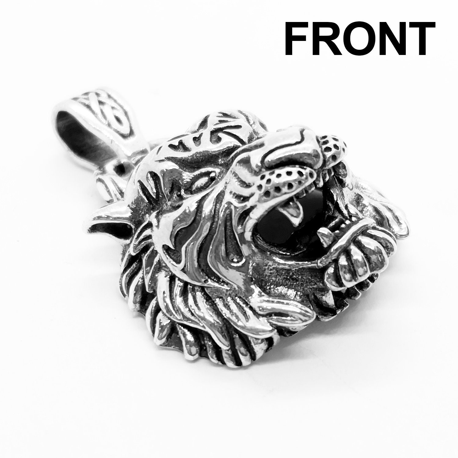 925 Sterling Silver 3D Tiger Head Mask Pendant / Gothic / | Etsy