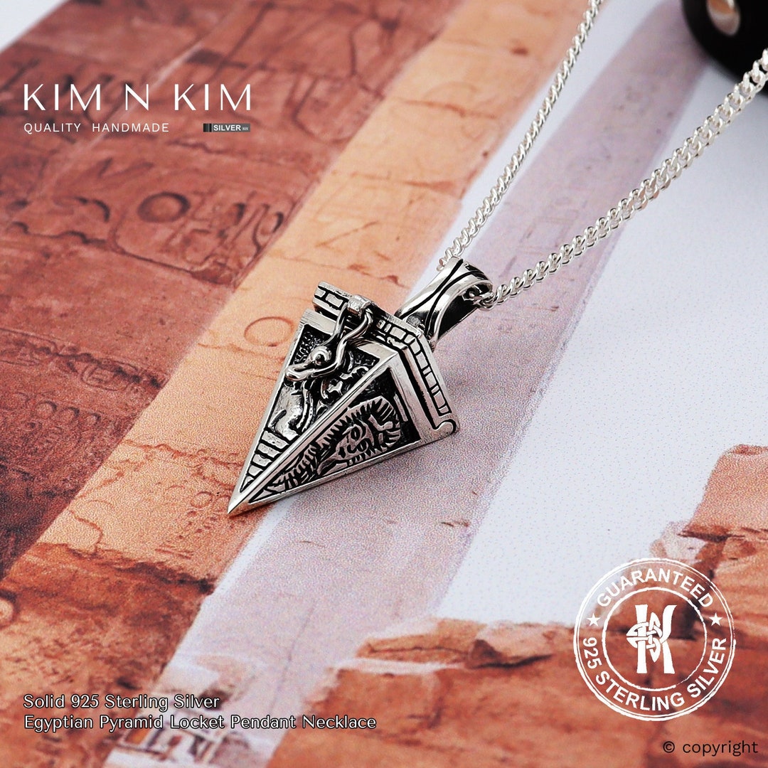 Sterling Silver Egyptian Pyramid Locket Pendant Necklace - Christmas ...