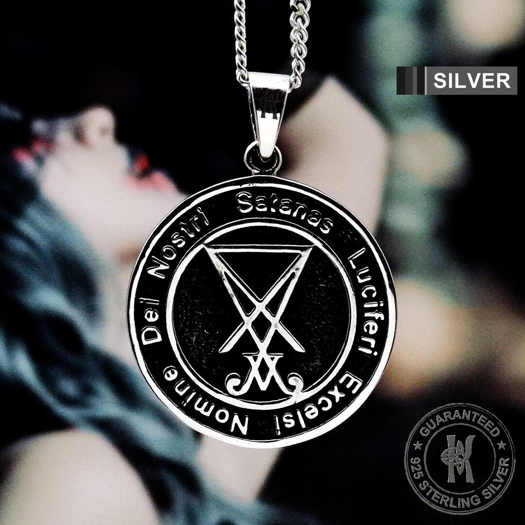 Sigil of Lucifer Pendant Necklace: Sterling Silver Satan Devil Amulet ...