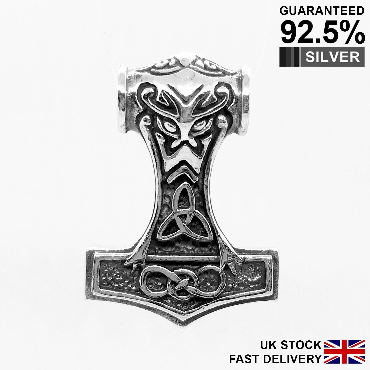 925 Sterling Silver Heavy Thors Hammer Mjolnir Odin Norse | Etsy